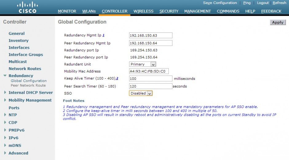 Cisco WLC High Availability - Network Guy